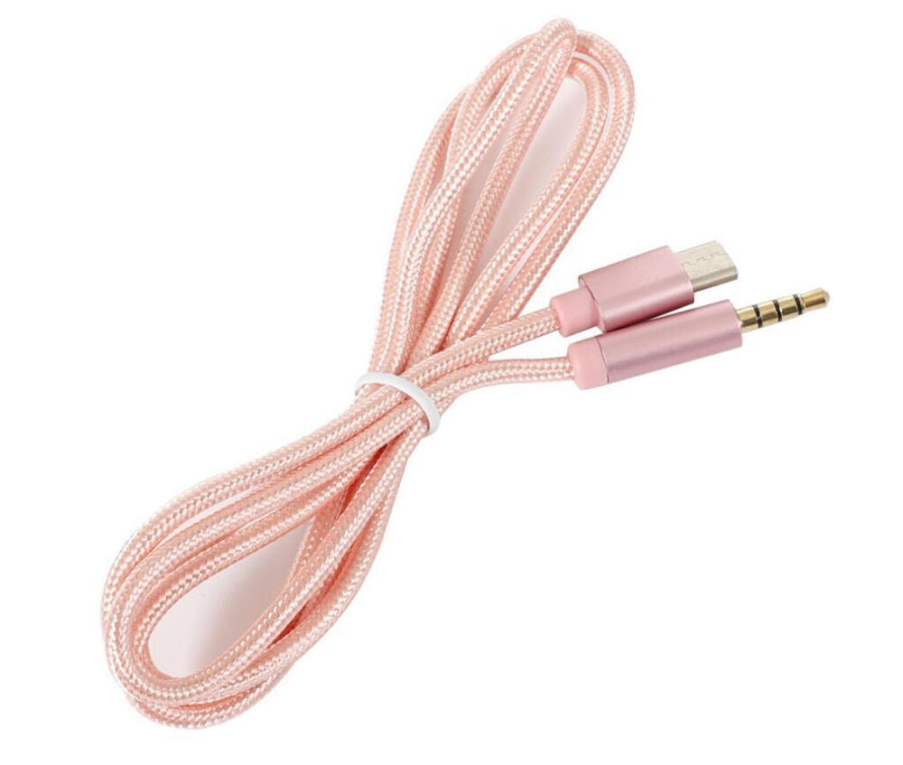 Кабель AUX Type-C - TRRS Audio 3.5мм Male/Male 1м Pink (S0996)